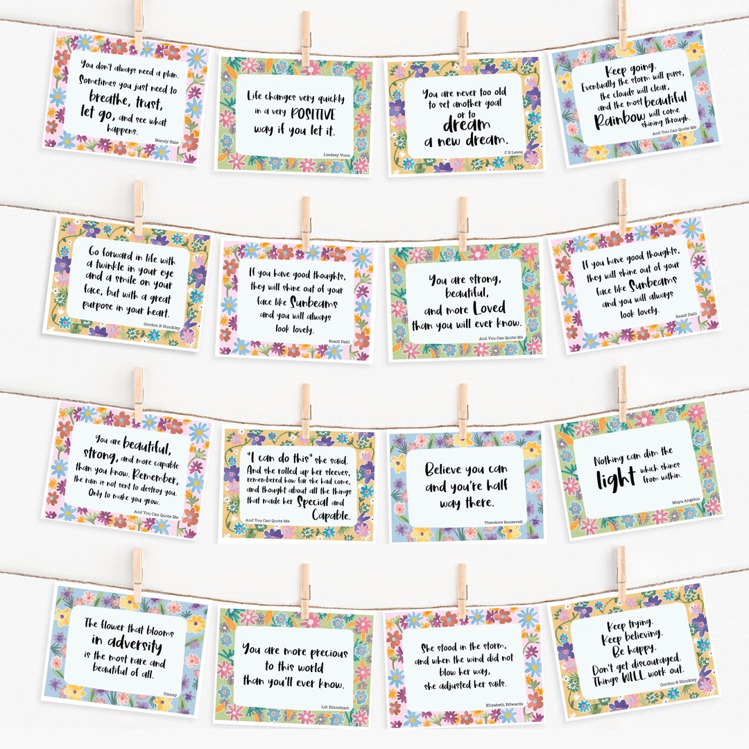 40 Printable Positivity Mini Cards, Encouragement Quotes, Inspiring ...