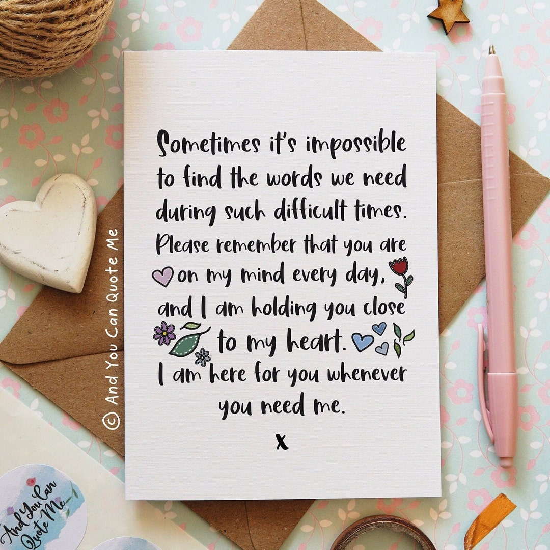 Sympathy Card, Thinking of You, Here for You, Facing Loss, Grief Card ...