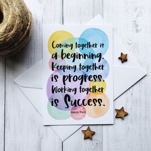 Teamwork Postcards, Positive Quotes, Team Quotes, Staff Gifts, Staff ...