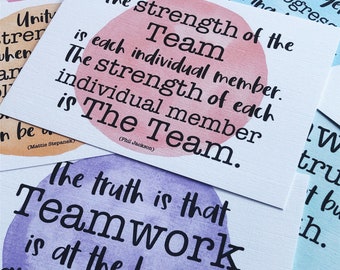 Teamwork Postcards Printable Team Quotes Positive Quotes | Etsy Canada