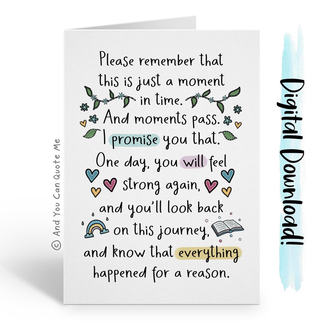 Passing Moment, Instant Download, Thinking of You, Printable Card, Keep ...