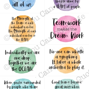 Mini Teamwork Positivity Cards, Teamwork Quotes, Staff Positivity ...