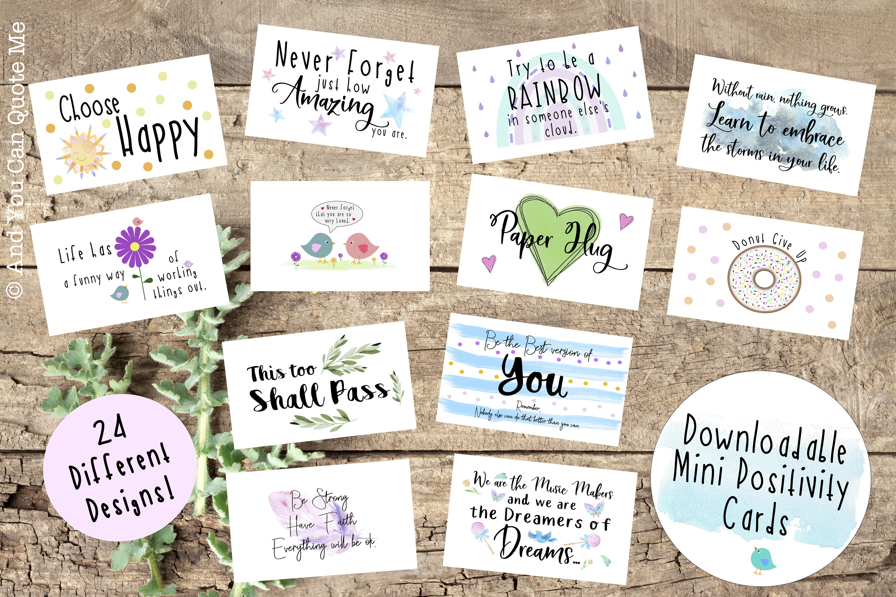 Printable Positivity Cards Inspiring Quotes Encouragement | Etsy