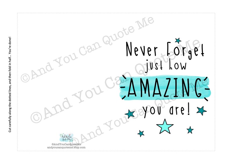 Printable Positivity Card, Motivating Card, Instant Download ...