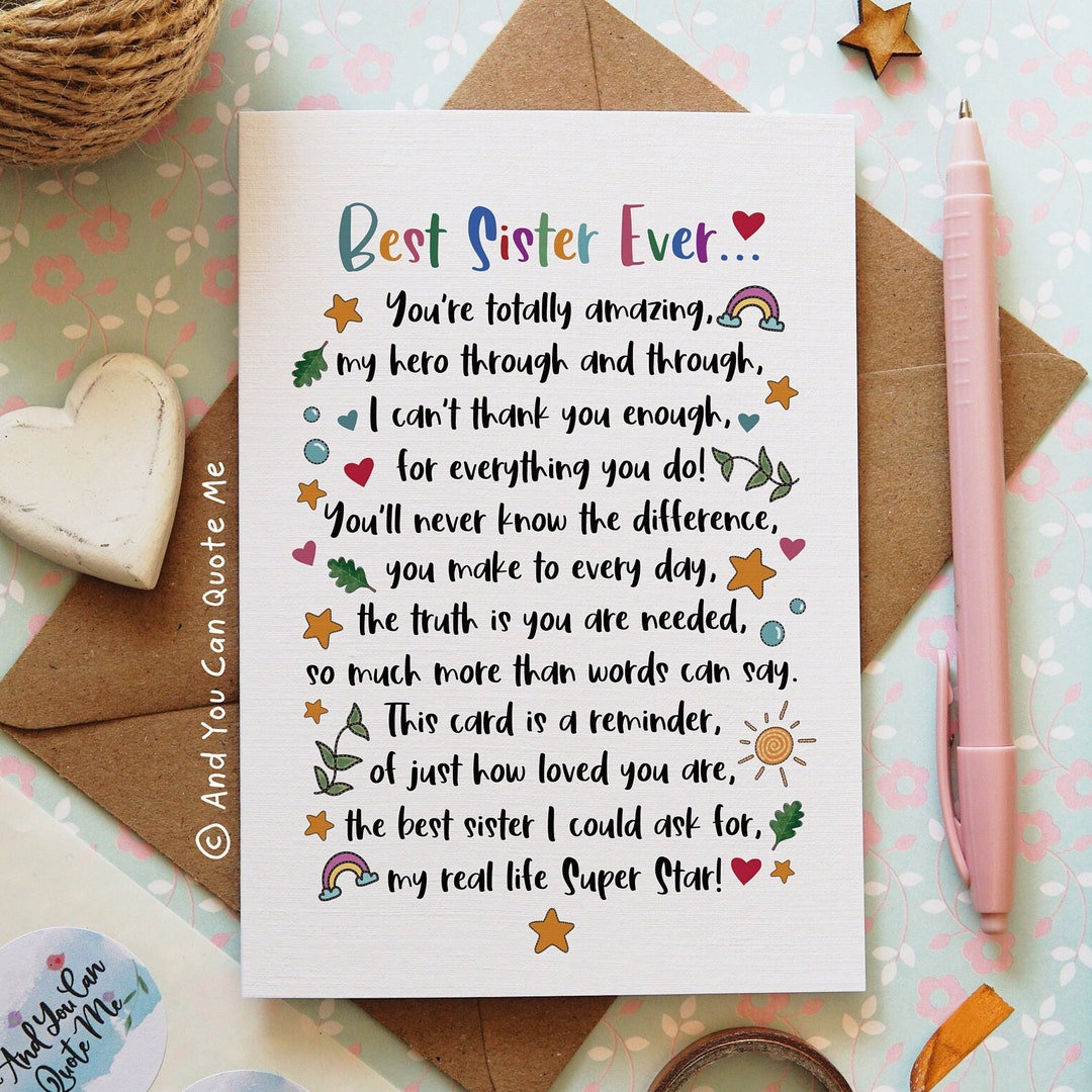 Best Sister Ever, Thank You Sister, Miss You Sister, Sister Poem, Twin ...