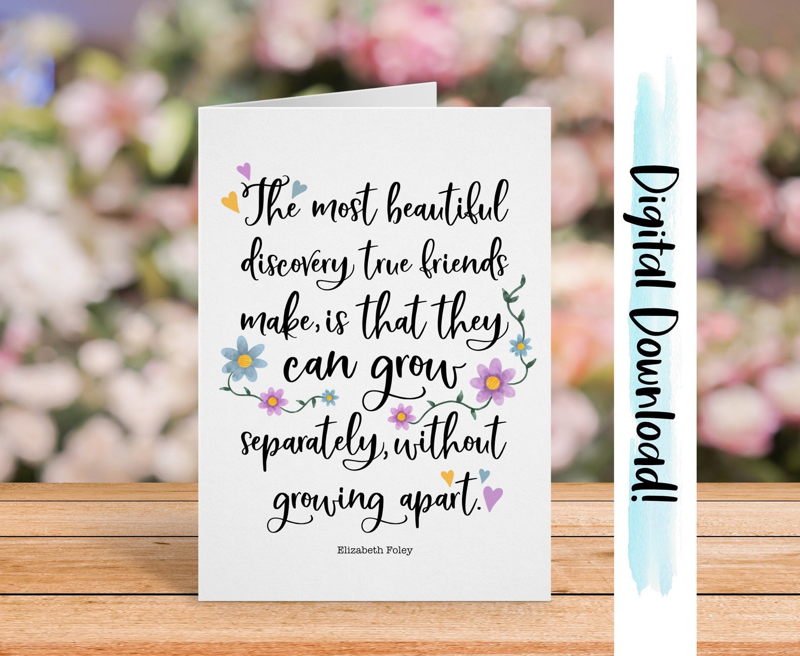Printable Friendship Card, Missing a Friend, Long Distance Friendship ...