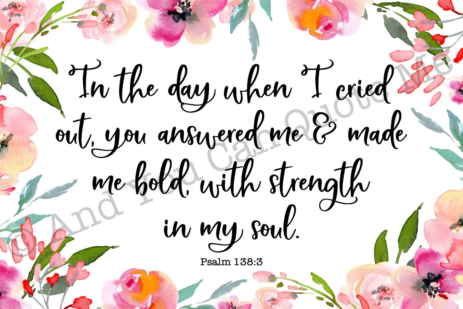 4x6 Bible Verse Cards Psalms Quotes Instant Download Cards | Etsy