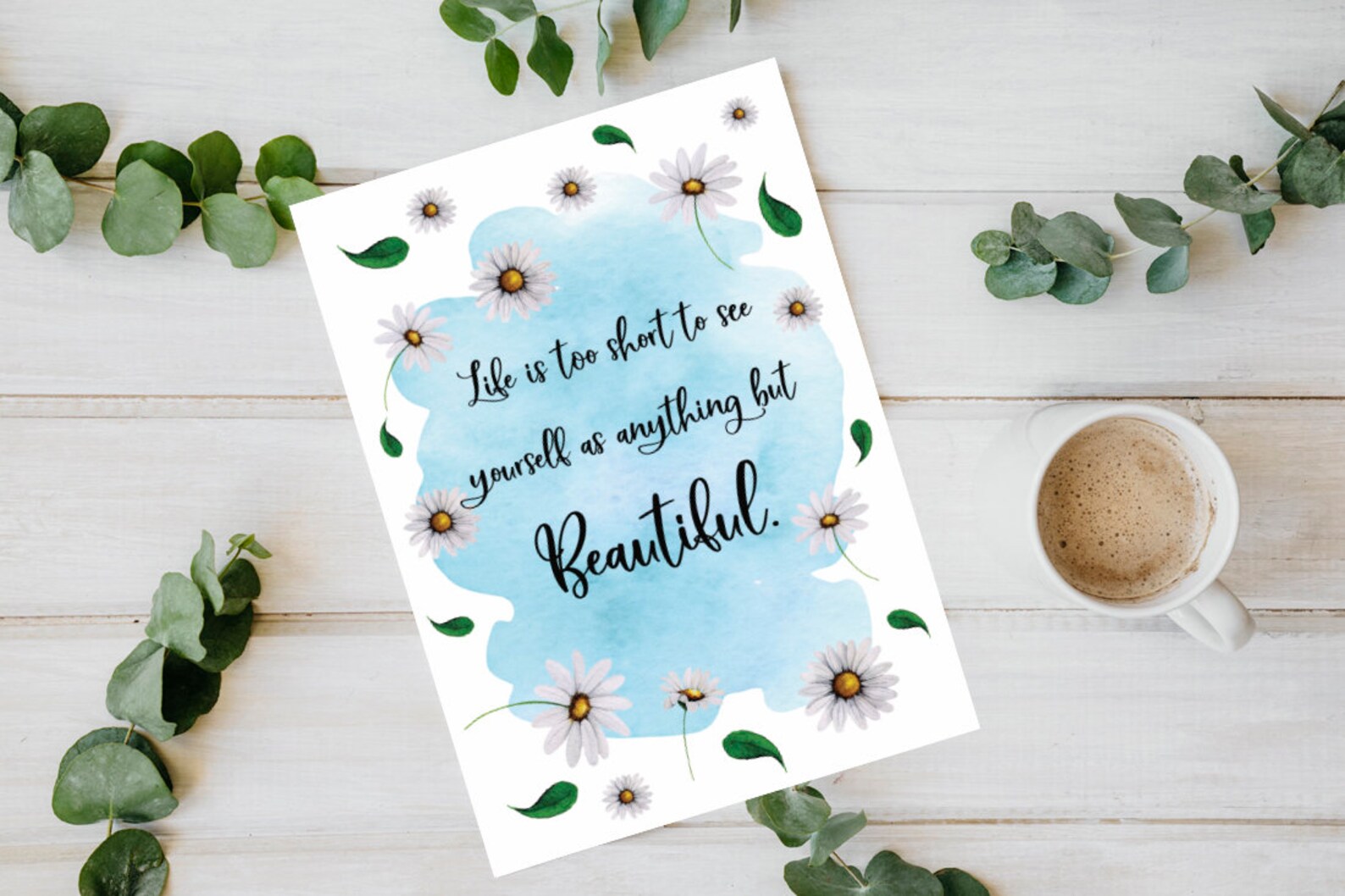 Self Esteem Quote Quote Art Print Digital Wall Art Floral | Etsy