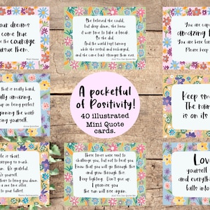40 Printable Positivity Mini Cards, Encouragement Quotes, Inspiring ...