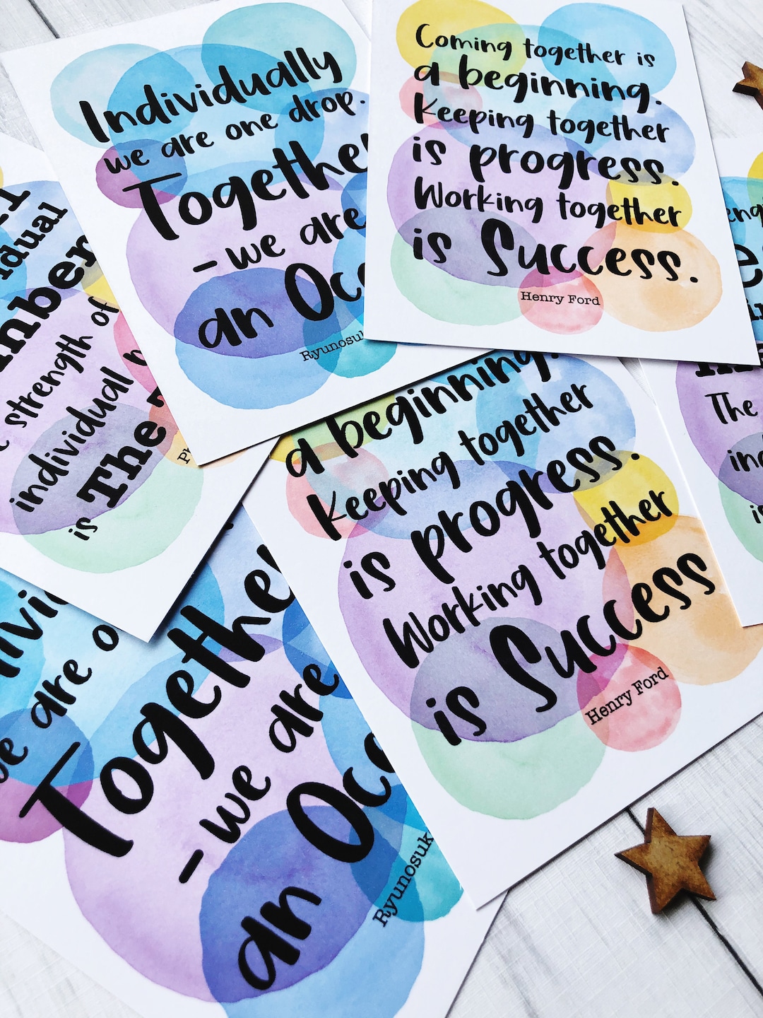 Teamwork Postcards Positive Quotes Team Quotes Staff Gifts - Etsy