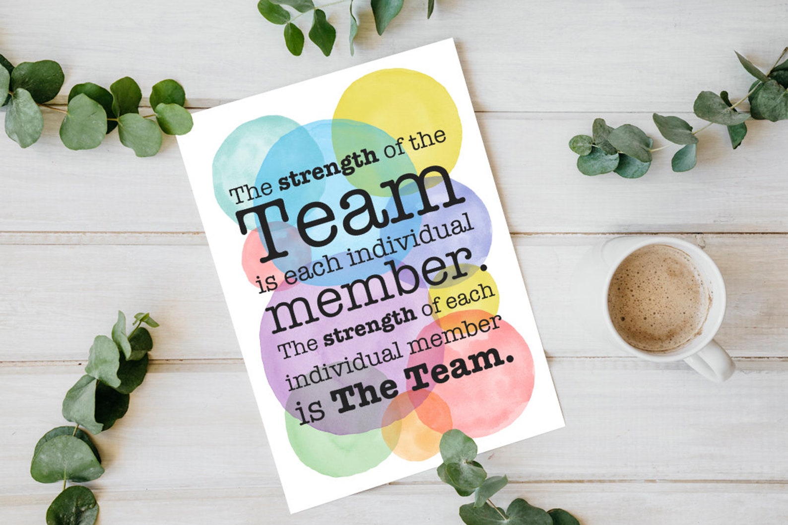 Teamwork Print Inspiring Quotes Staff Room Print Office | Etsy