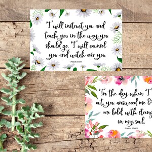 4x6 Bible Verse Cards, Psalms Quotes, Instant Download Cards, Printable ...