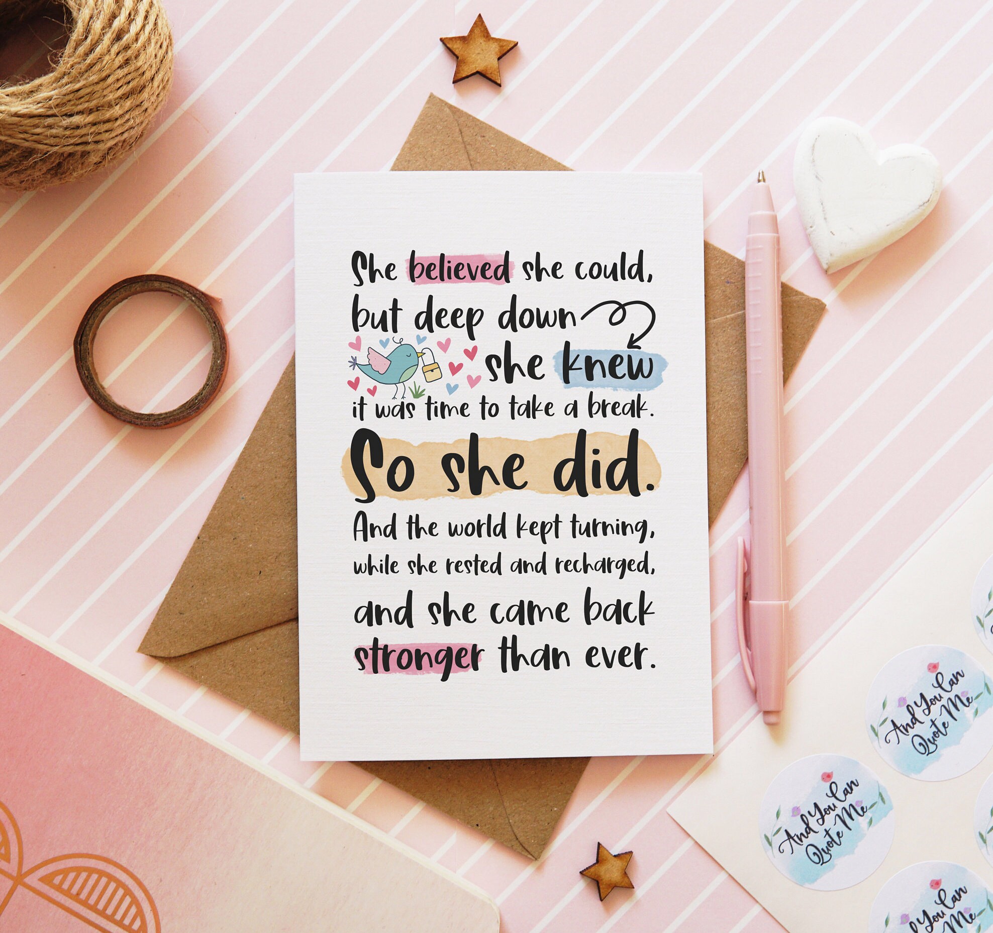 Self Care Card Anxiety Card Stress Card Time Out Card Time | Etsy