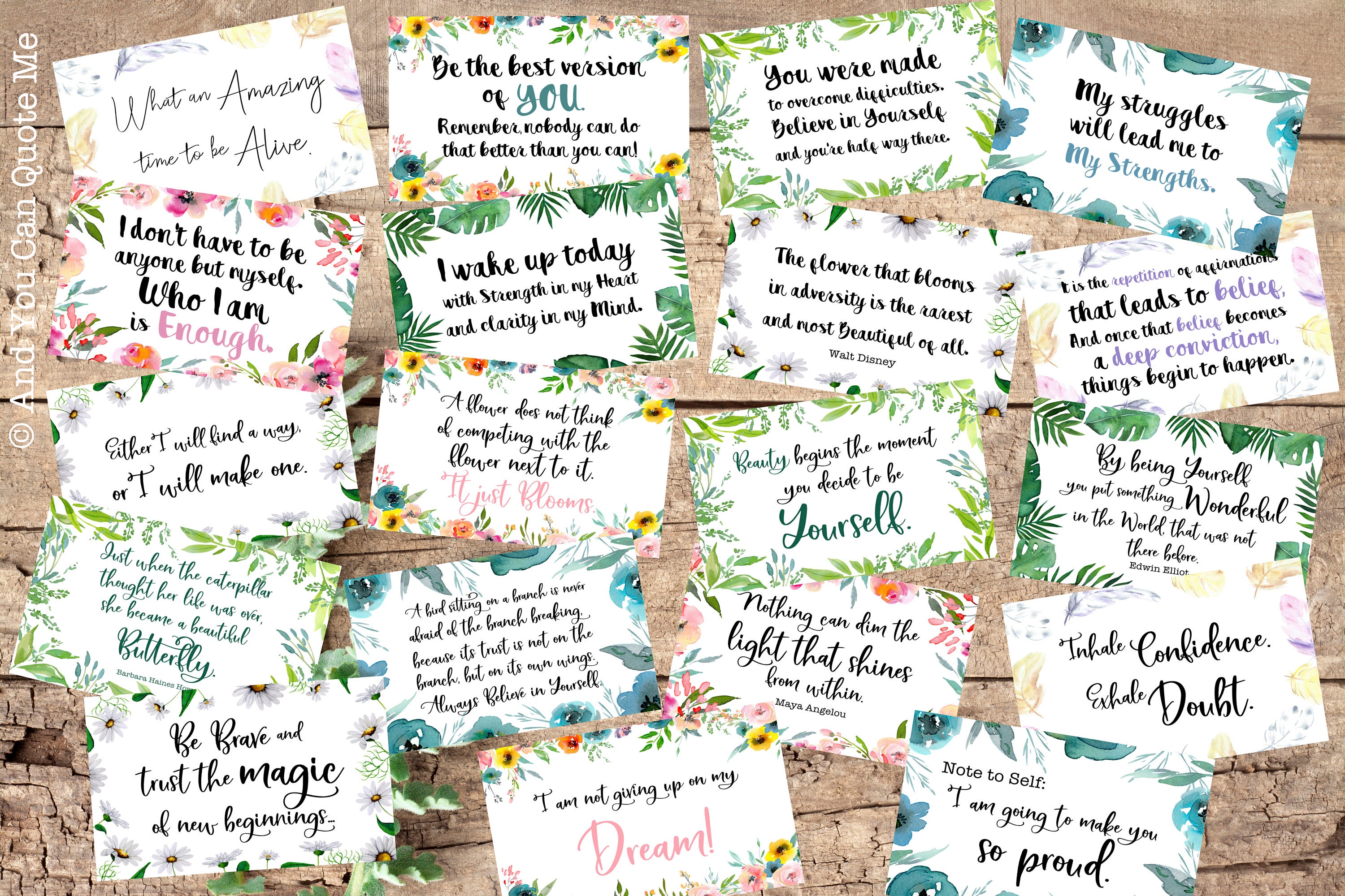 32 Printable Affirmation Cards, Positivity Cards, Positive Affirmations ...
