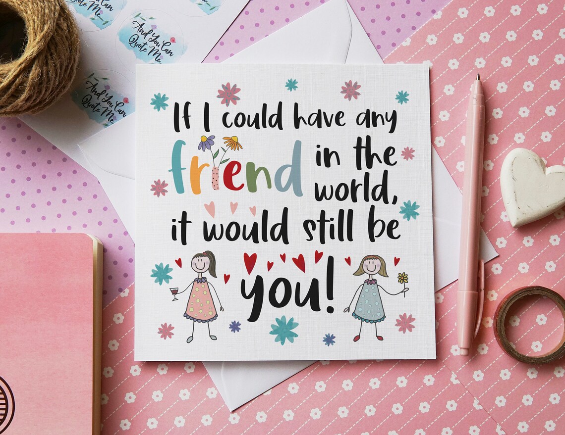 Friendship Card Positivity Card Thank You Friend Missing a | Etsy