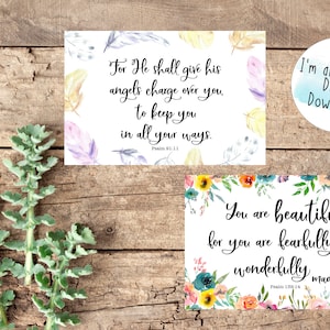 4x6 Bible Verse Cards, Psalms Quotes, Instant Download Cards, Printable ...