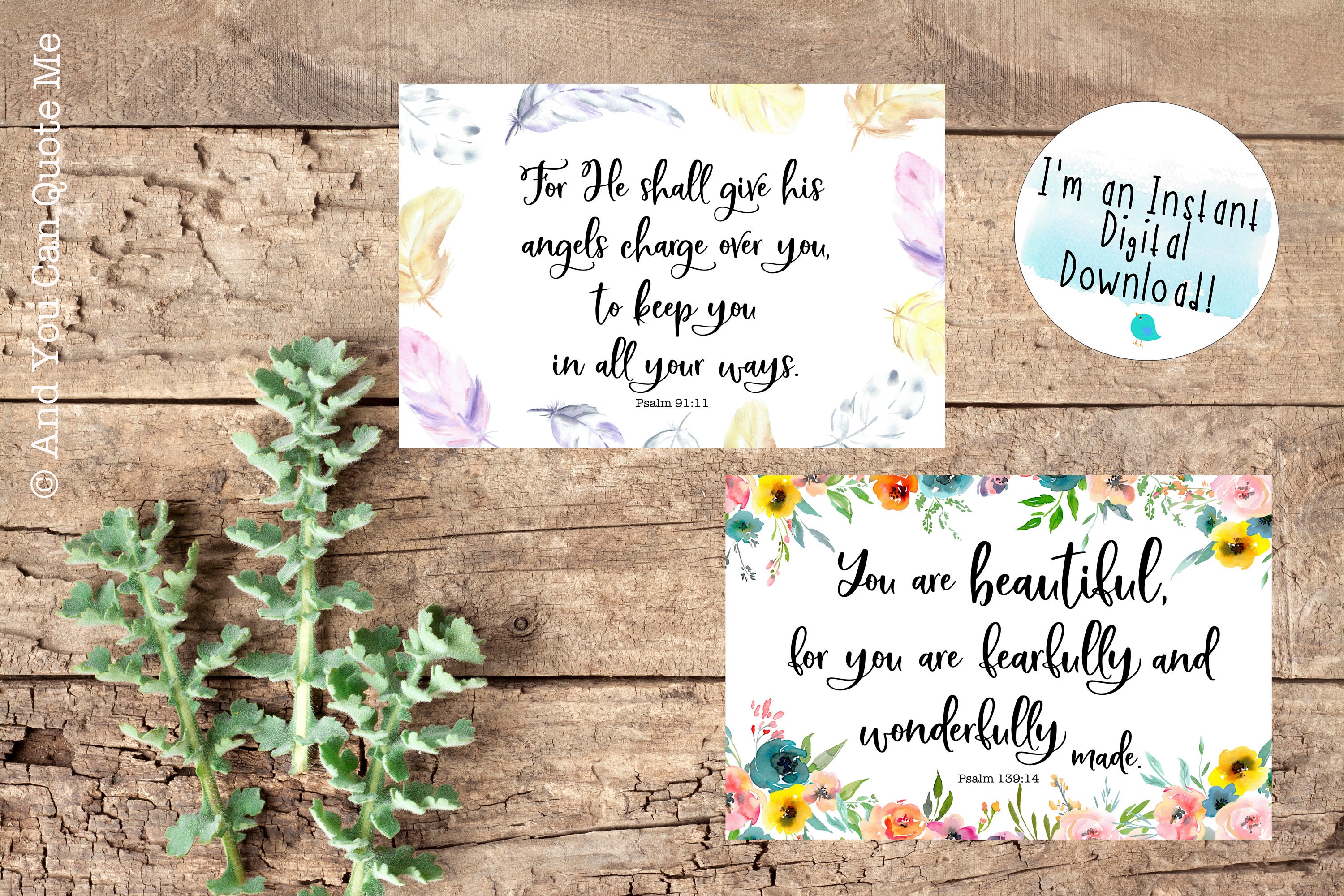 4x6 Bible Verse Cards, Psalms Quotes, Instant Download Cards, Printable ...