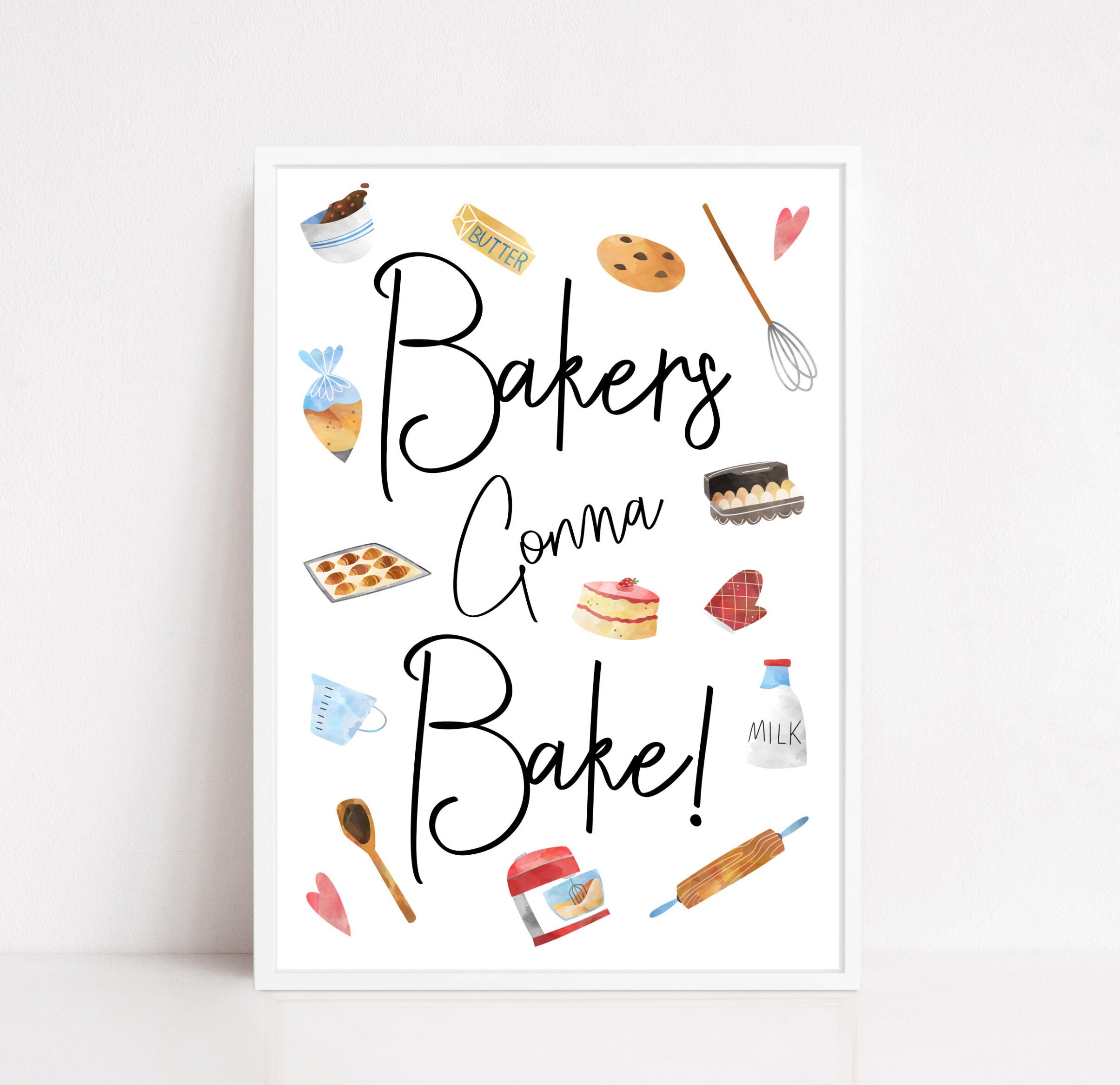 Baker's Print Kitchen Wall Art Gift for Mum Bakery | Etsy