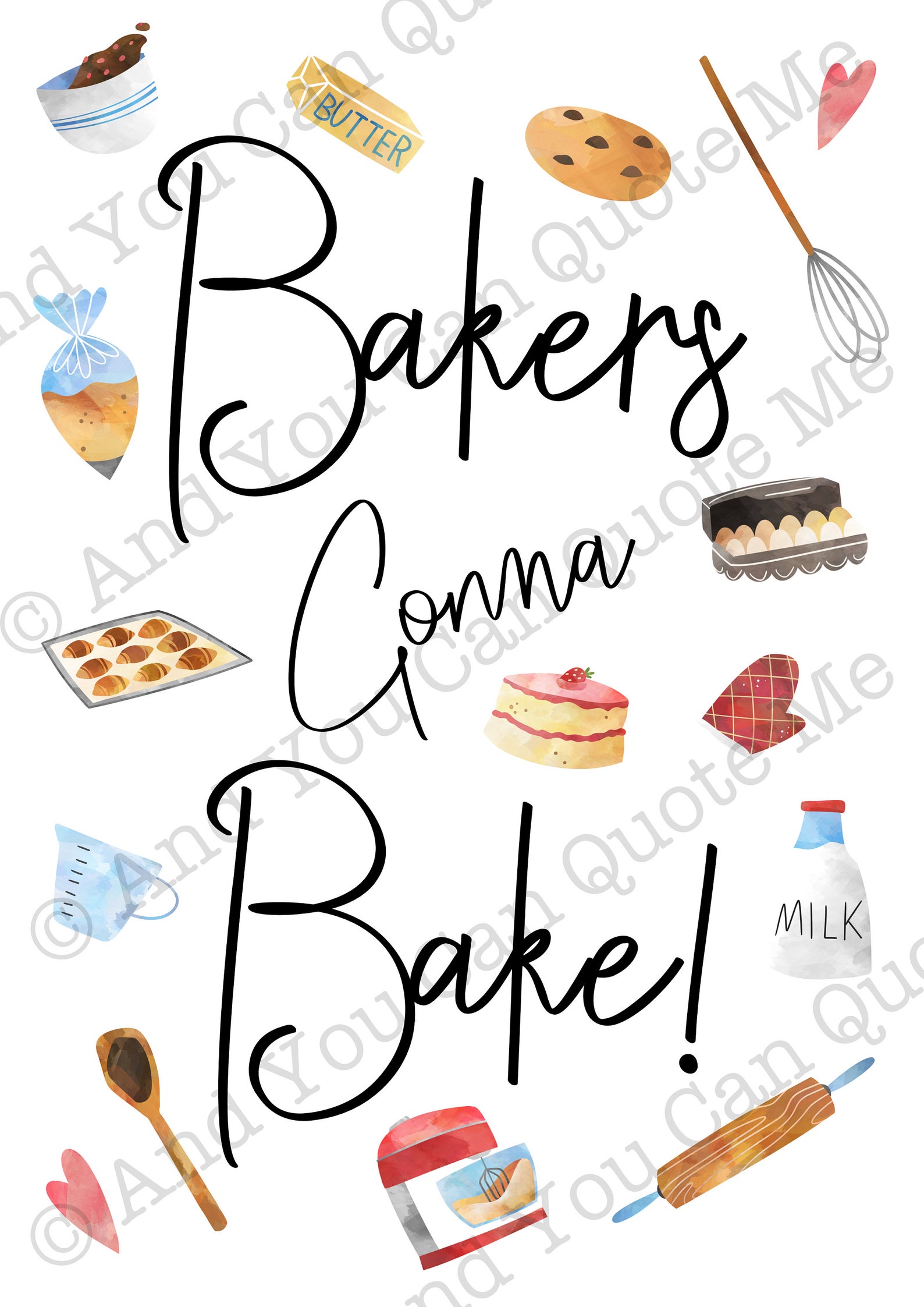 Baker's Print Kitchen Wall Art Gift for Mum Bakery | Etsy