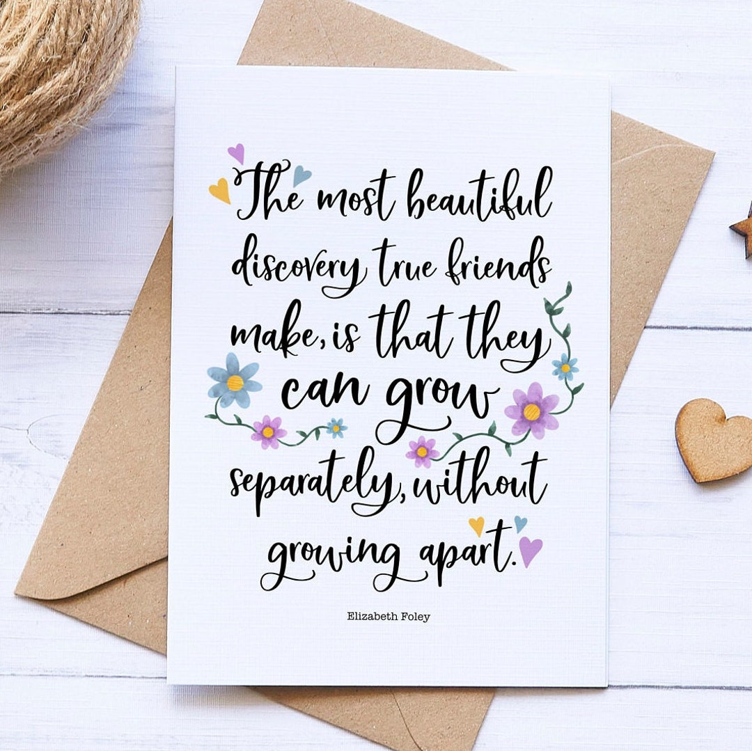 Friendship Card, Best Friend Card, Thank You Card, Long Distance Friend ...