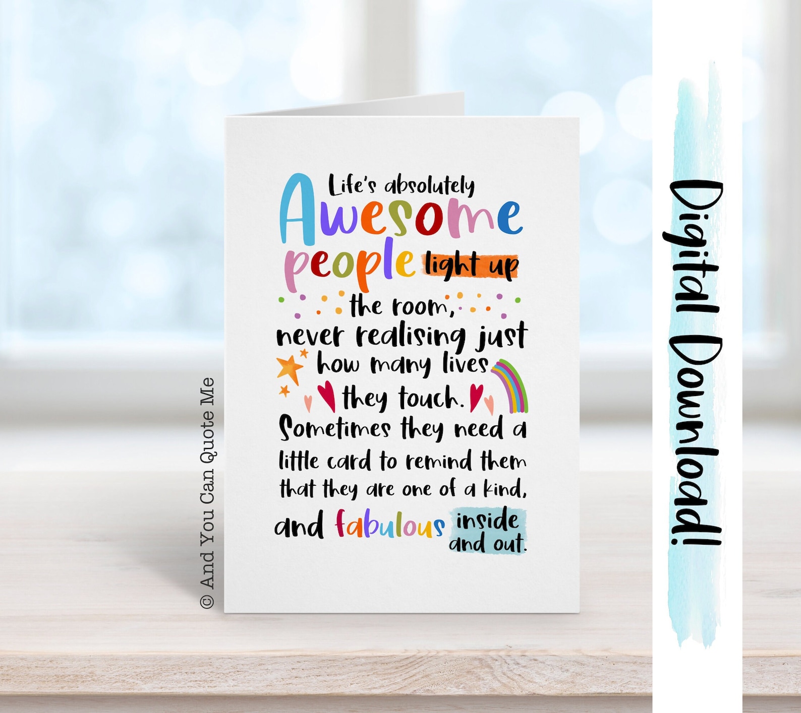 Printable Friendship Card, Downloadable Card, Mentor Card, Digital Card ...