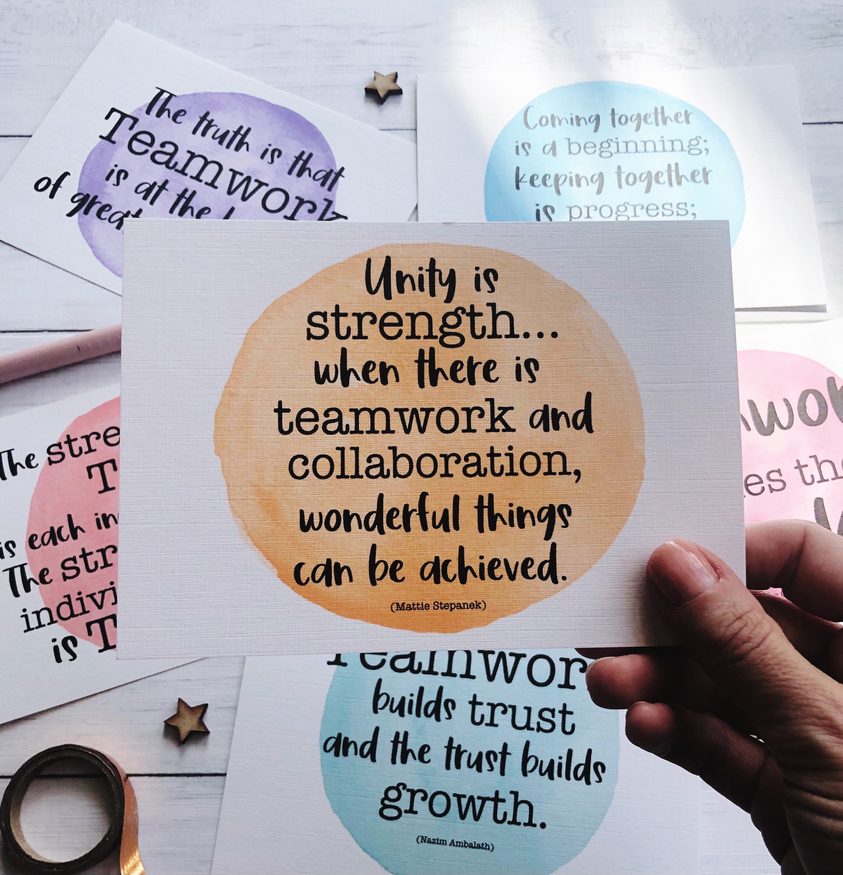 Teamwork Postcards Thank You Team Team Quotes Positive | Etsy UK