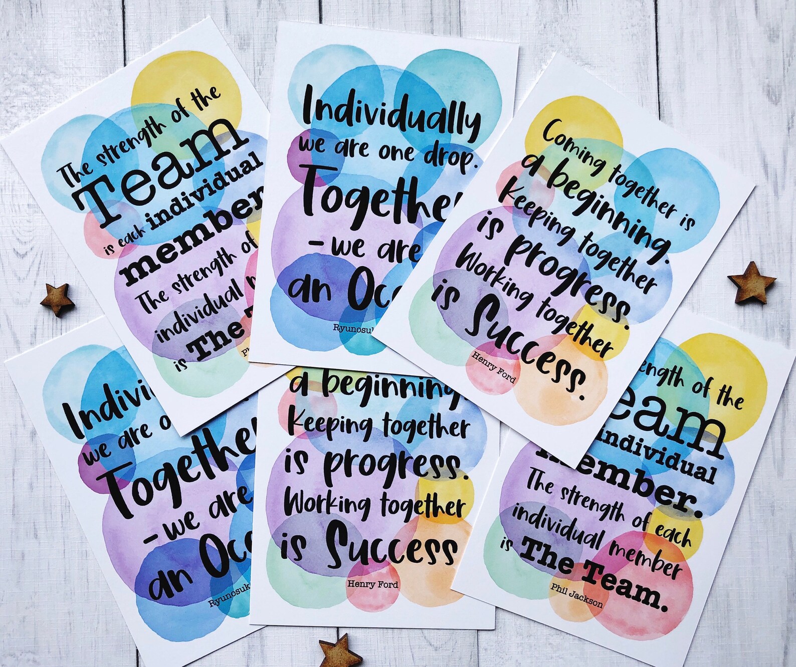 Teamwork Postcards Positive Quotes Team Quotes Staff Gifts - Etsy