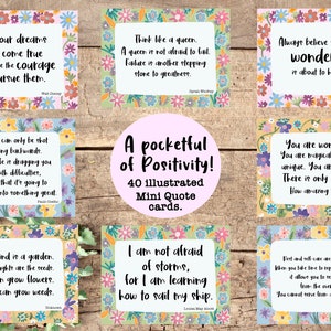 40 Printable Positivity Mini Cards, Encouragement Quotes, Inspiring ...