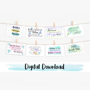 24 Printable Mini Positivity Cards, Inspiring Quotes, Encouragement ...
