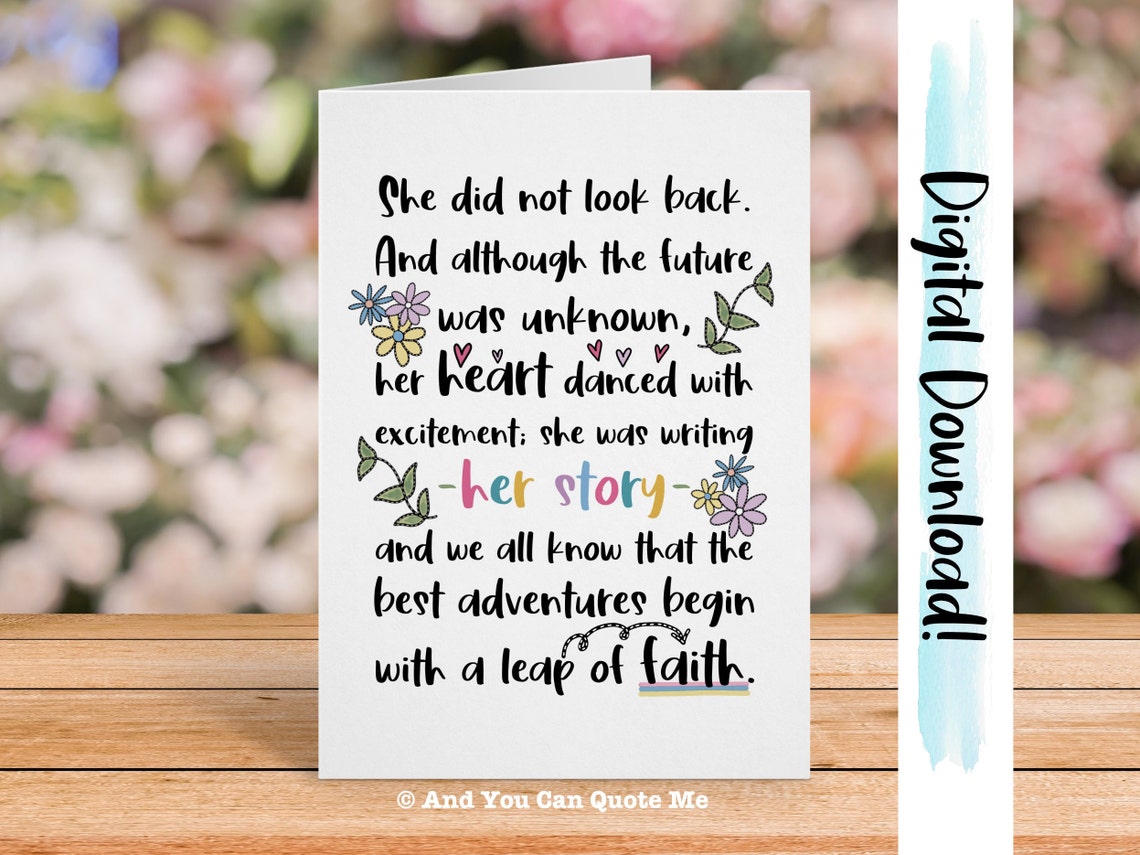 Printable Card New Adventure Instant Download New Job - Etsy