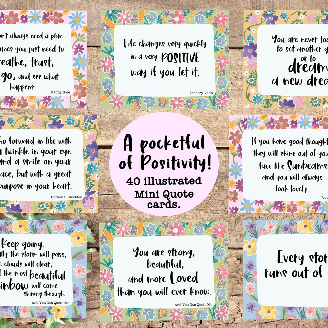 40 Printable Positivity Mini Cards Encouragement Quotes - Etsy