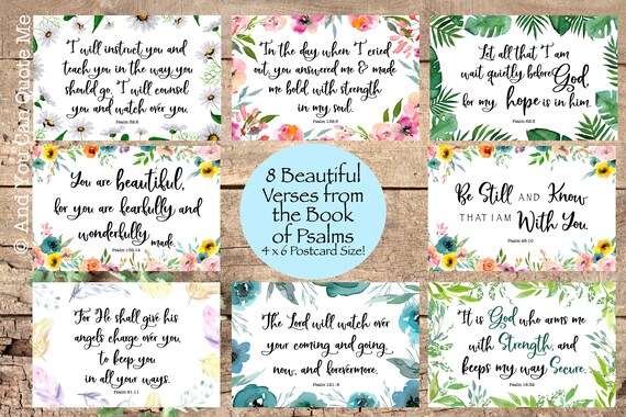 4x6 Bible Verse Cards Psalms Quotes Instant Download Cards | Etsy
