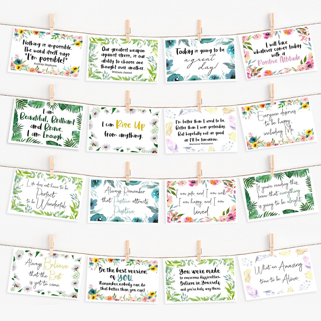 32 Printable Affirmation Cards, Positivity Cards, Positive Affirmations ...