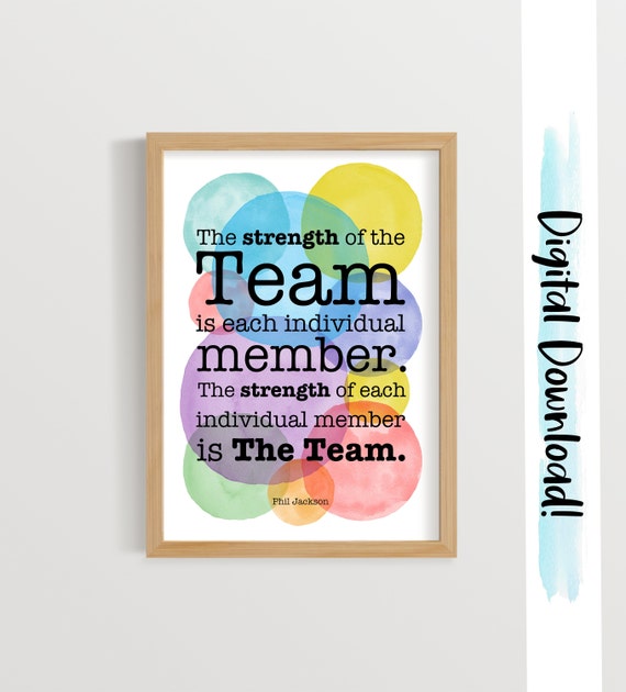 Teamwork Print Office Print Boss Gift Positive Quote Staff - Etsy