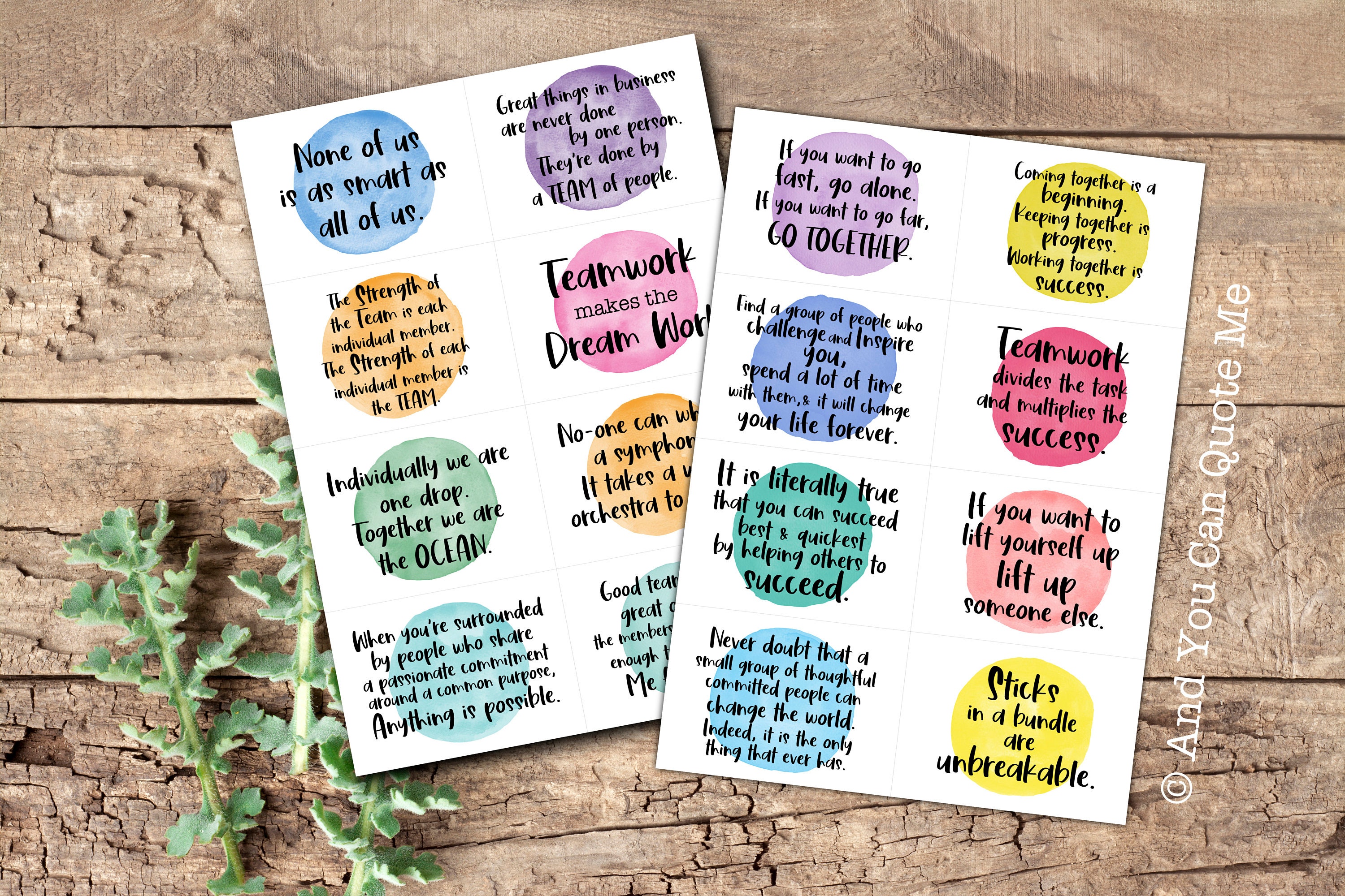 Mini Teamwork Positivity Cards, Teamwork Quotes, Staff Positivity ...