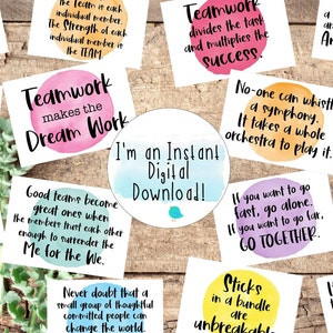 Mini Teamwork Positivity Cards, Teamwork Quotes, Staff Positivity ...