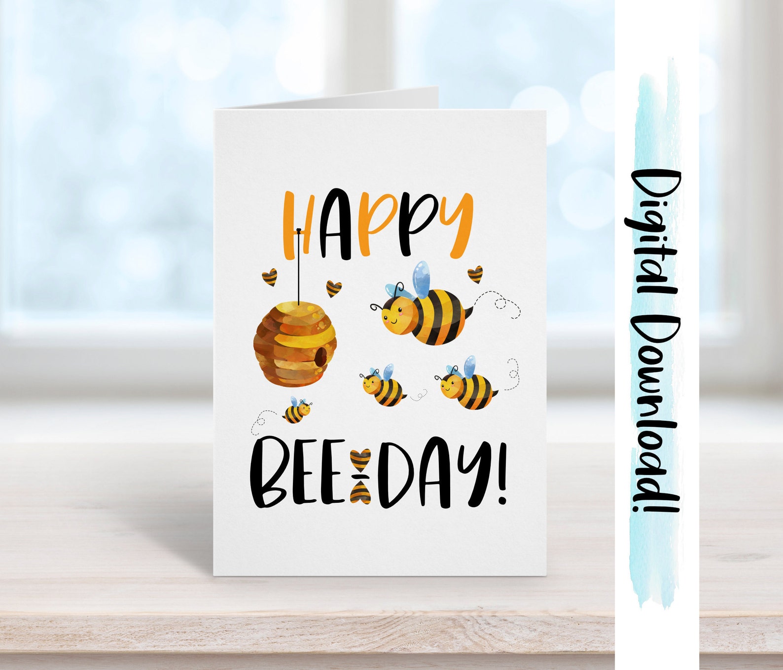 Printable Birthday Card Bee Birthday Card Bee Lover Happy | Etsy