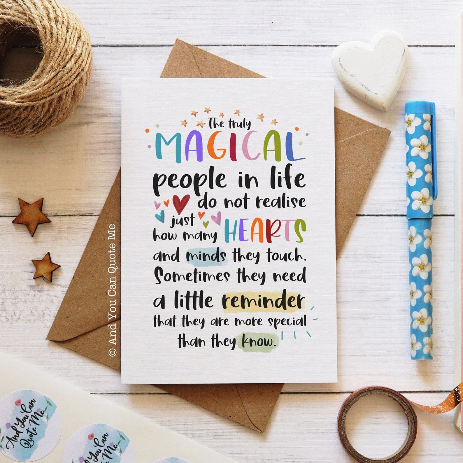 Magical People Positivity Card Thank You Card Encouragement - Etsy UK