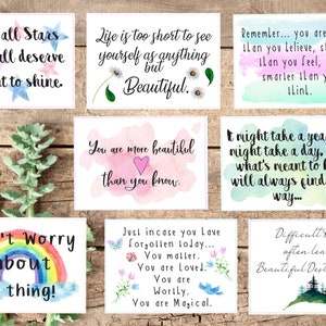 Printable Positivity Cards, Inspirational Words, Encouragement Cards ...
