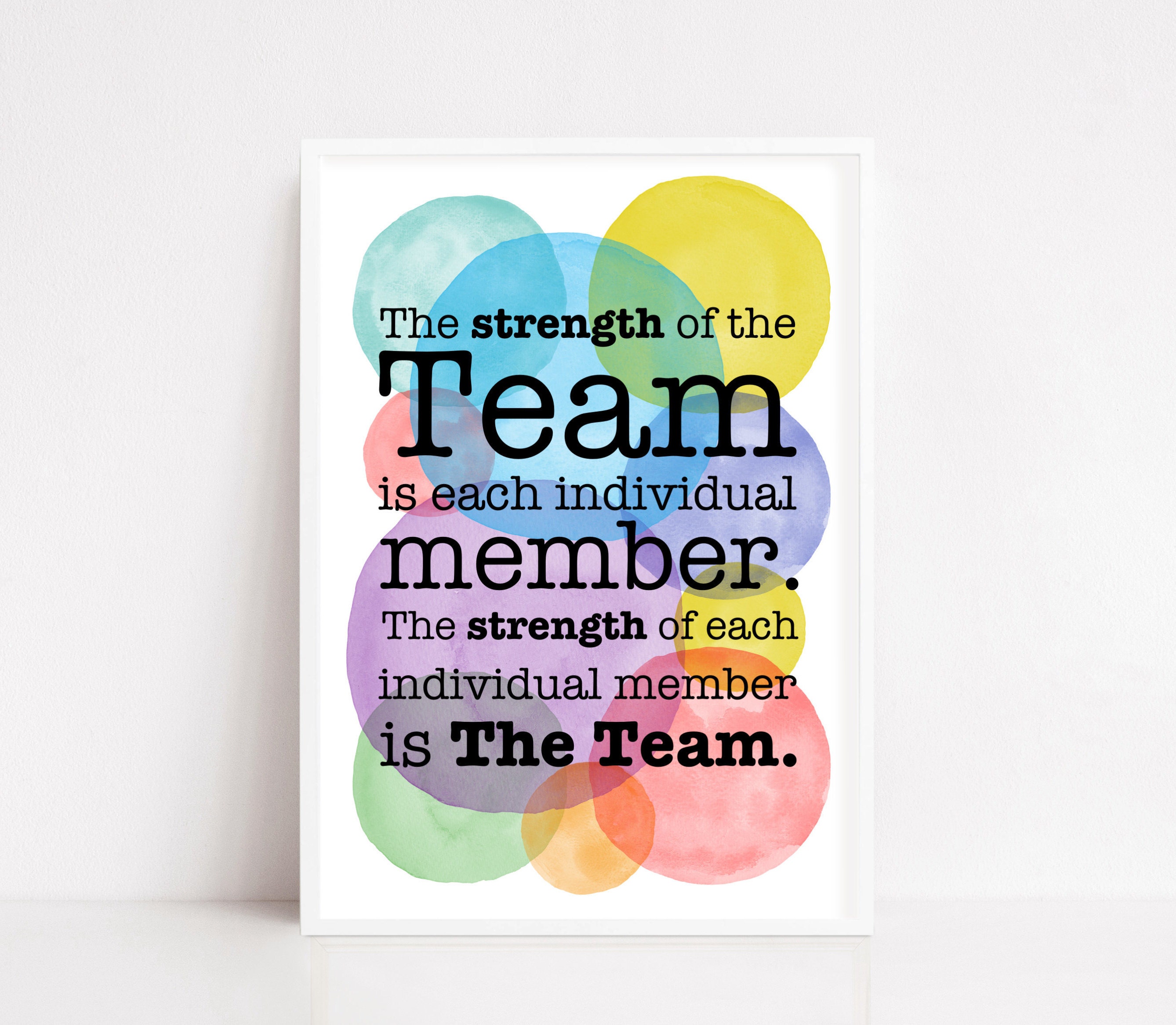 Teamwork Print Office Print Boss Gift Positive Quote Staff | Etsy