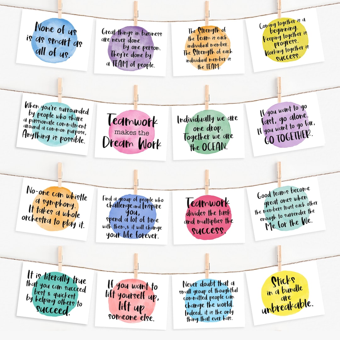 Mini Teamwork Positivity Cards, Teamwork Quotes, Staff Positivity ...