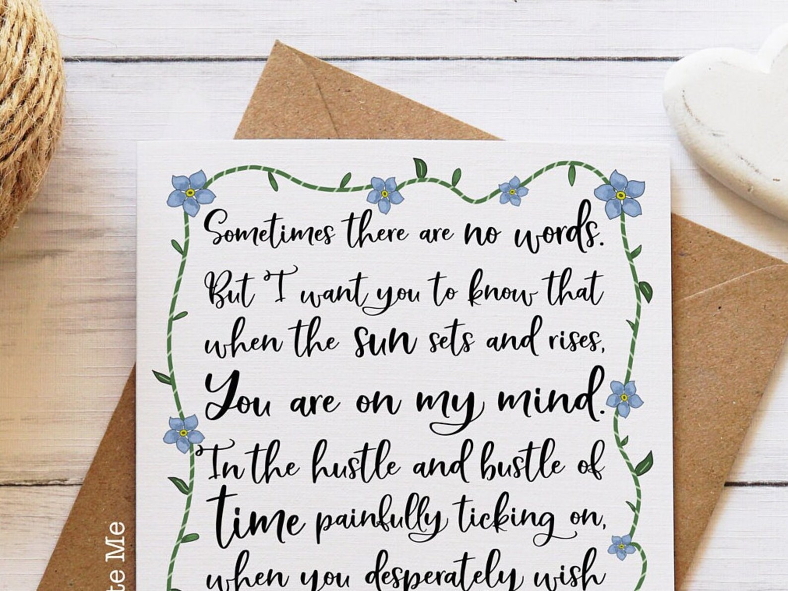 Forget Me Not, Sympathy Card, Loss of Loved One, Thinking of You ...