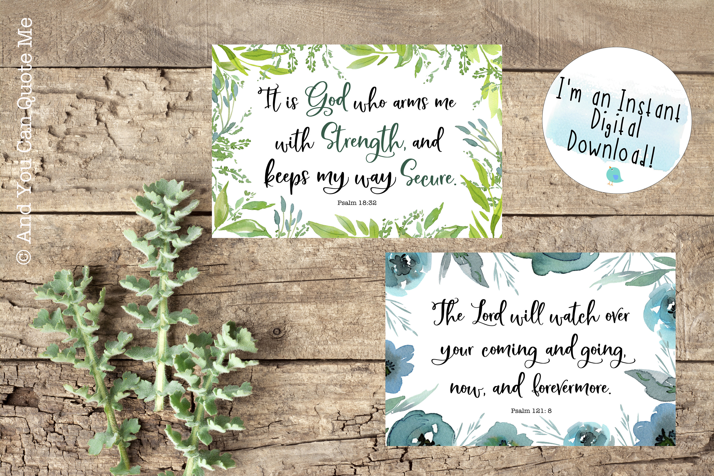 4x6 Bible Verse Cards, Psalms Quotes, Instant Download Cards, Printable ...