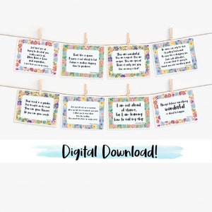 40 Printable Positivity Mini Cards, Encouragement Quotes, Inspiring ...