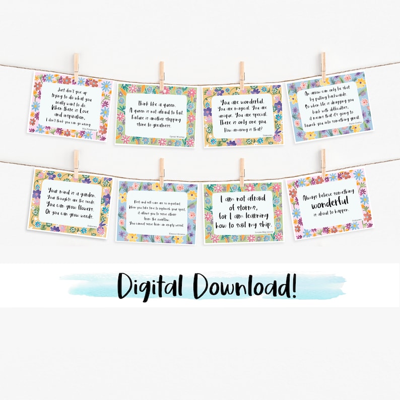 40 Printable Positivity Mini Cards, Encouragement Quotes, Inspiring ...