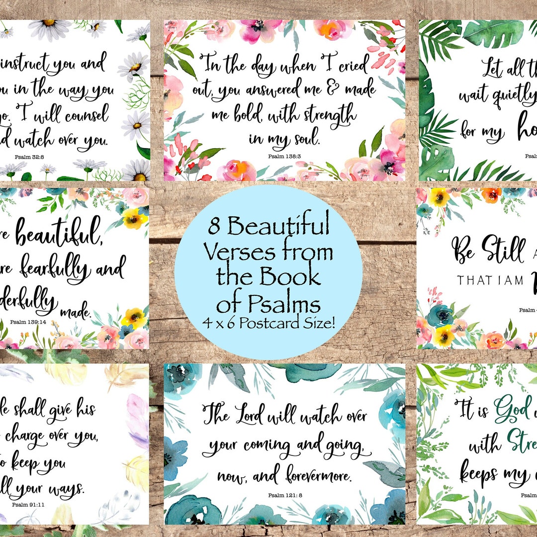 4x6 Bible Verse Cards Psalms Quotes Instant Download Cards - Etsy