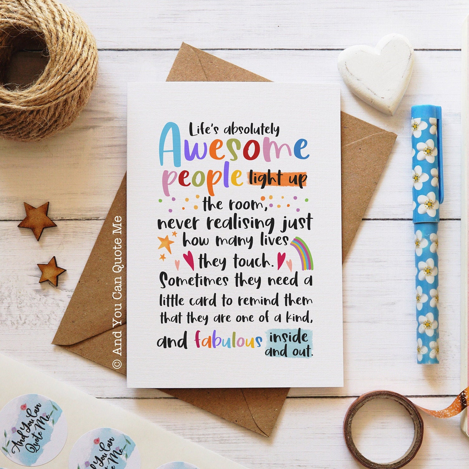 Awesome People Anxiety Card Positivity Card Thank You Card - Etsy UK