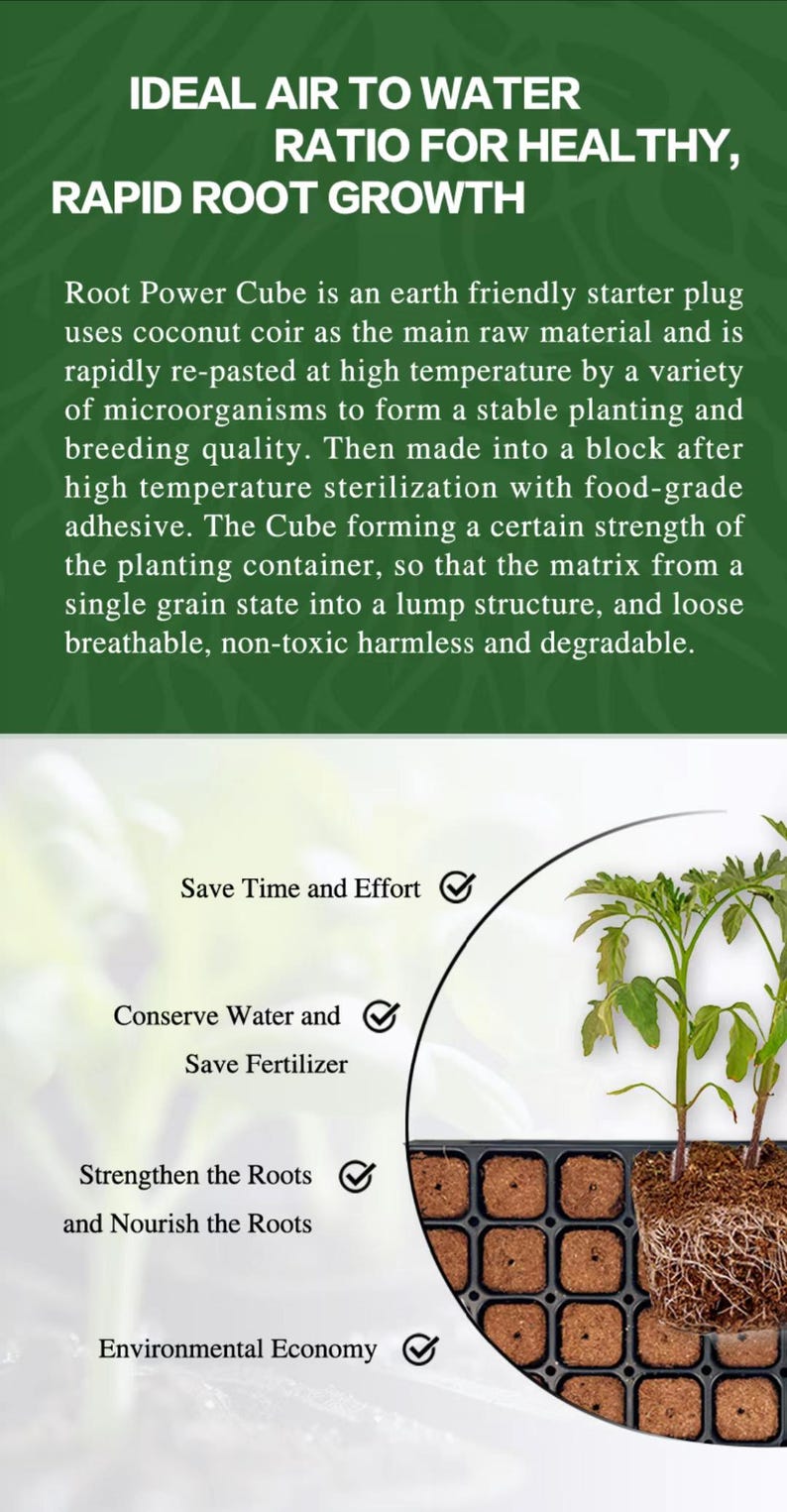 200 Coco Coir Plugs: Root Power Seed Starter Cubes - Etsy Canada
