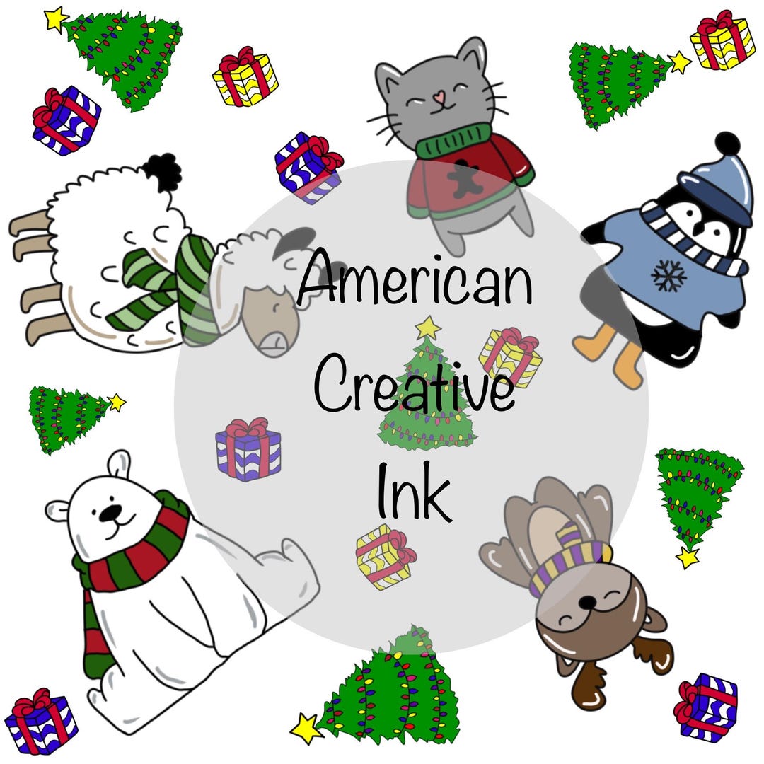 Christmas Winter Animal and Snow Globe Seamless Design - Etsy