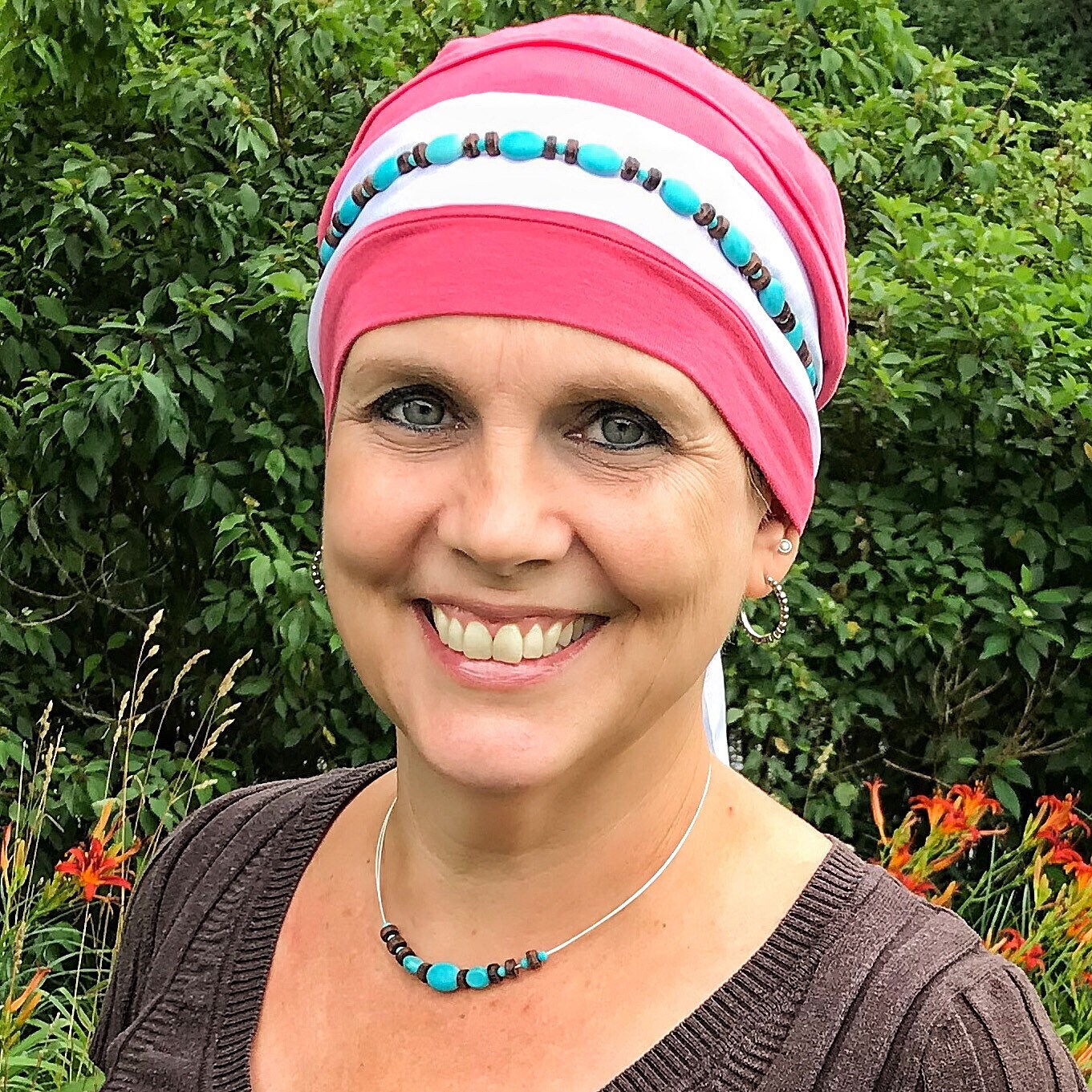 Turquoise Brown Beaded Turban Accessory Beaded Turban - Etsy